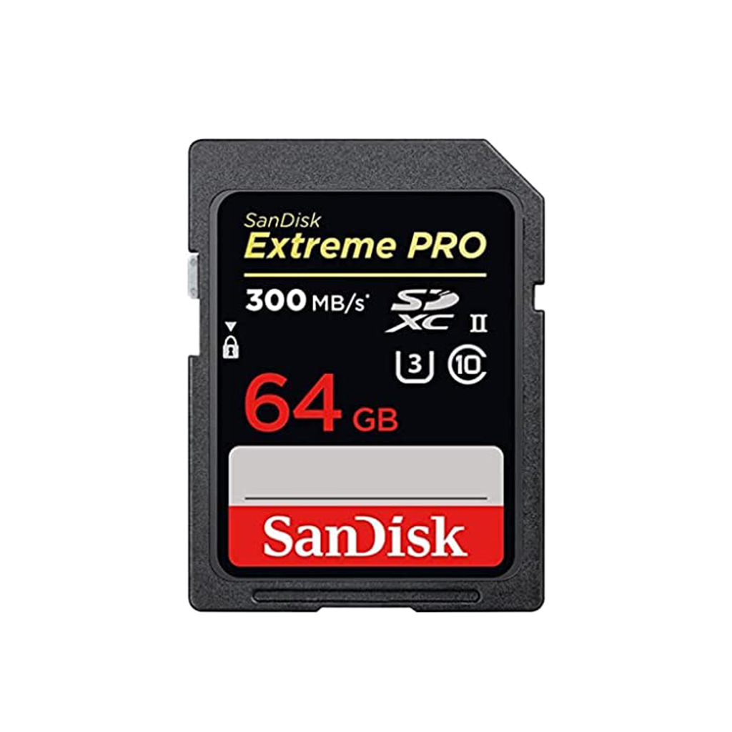 Sandisk Extreme Pro SD Card 64GB 300 MB/S 4K/8K VIDEO SDXC UHS-II - RANFAUN